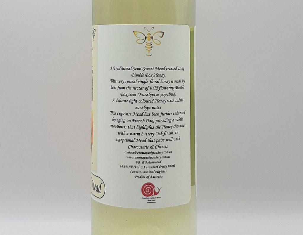 Bimble Box Semi-Sweet Traditional Honey Mead - Amrita Park Meadery